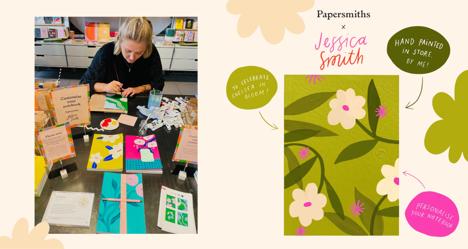 Customise Your Notebook with Jessica Smith Illustration | Chelsea Bloom 2023 | Papersmiths