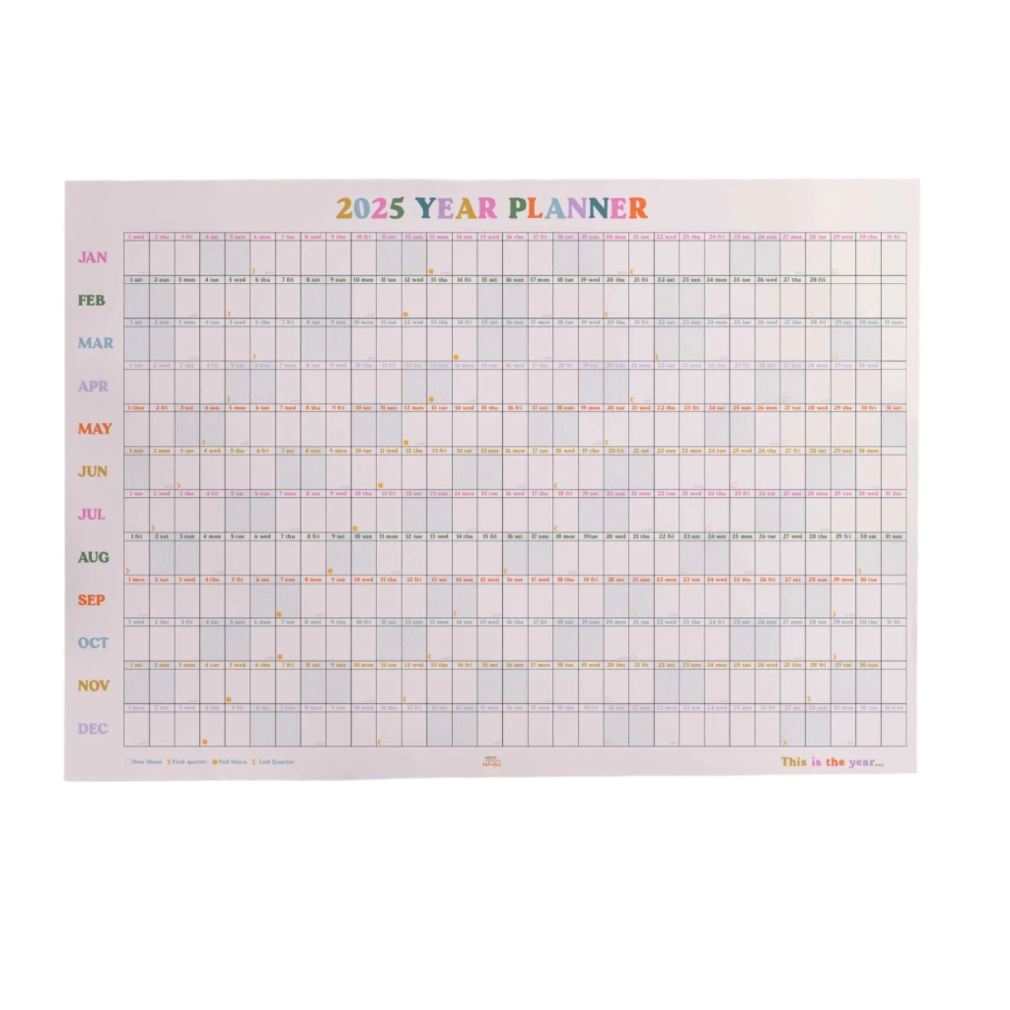 2025 Wall Planner - Landscape - This Is the Year – Papersmiths