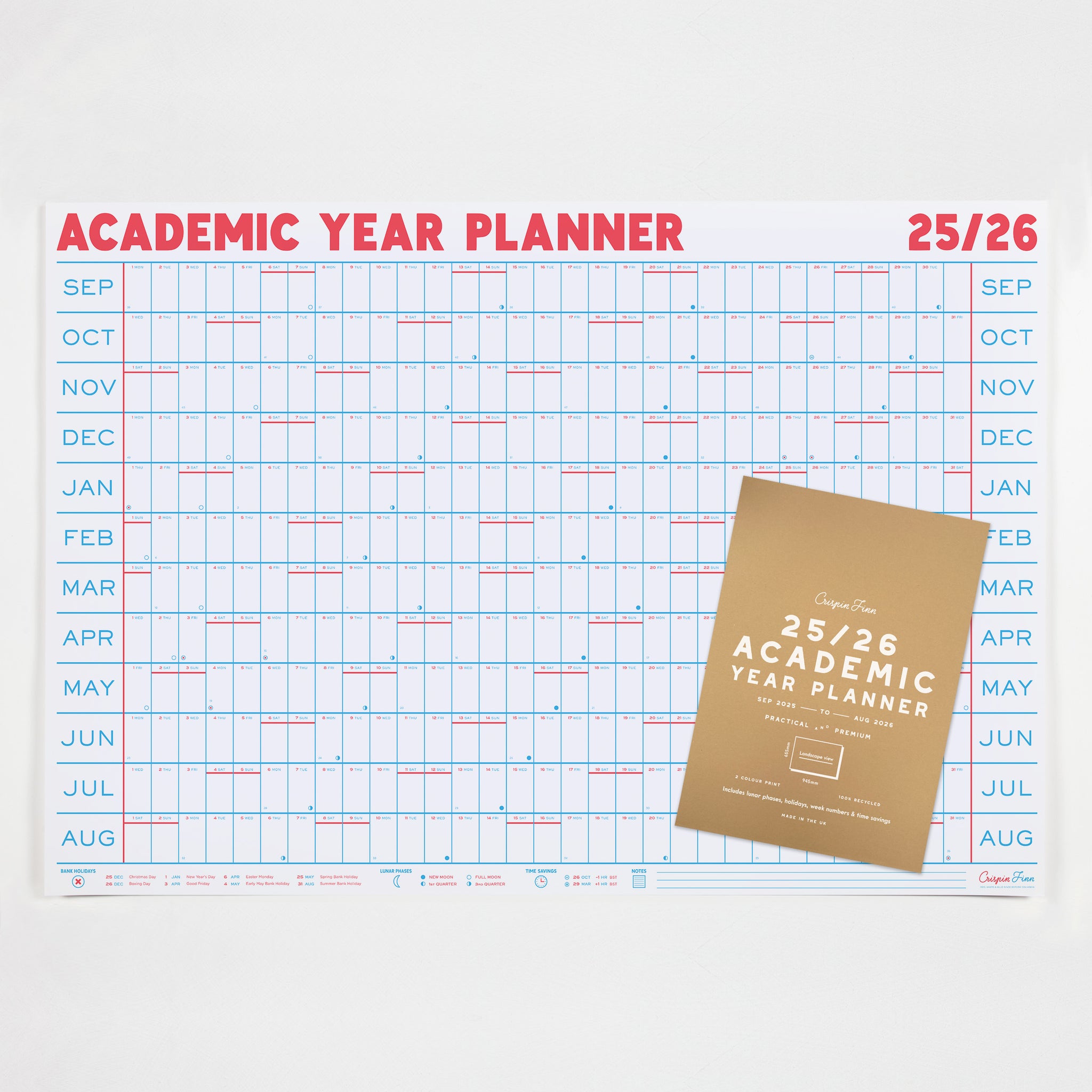 2025-2026 Academic Year Wall Planner – Papersmiths