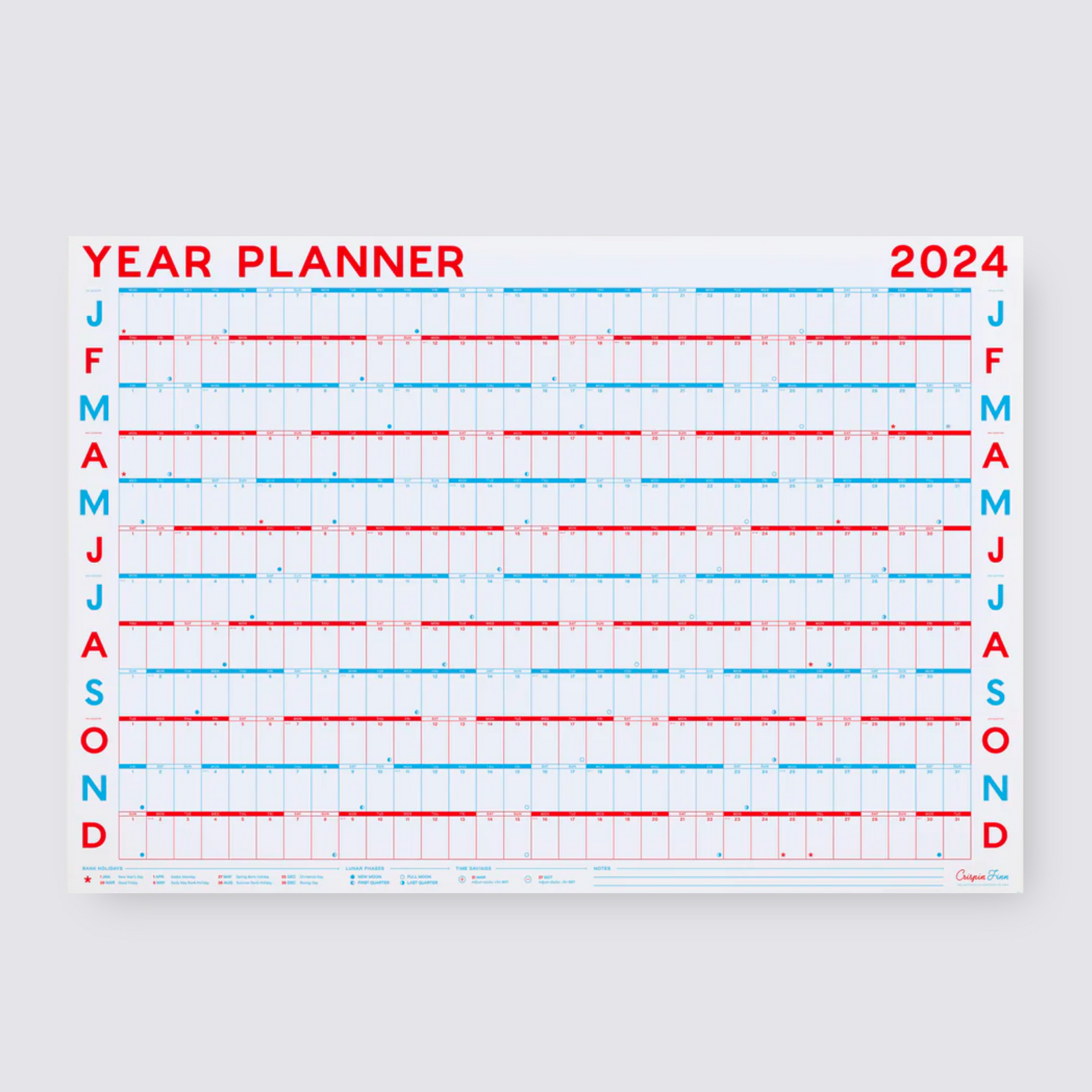 2024 Wall Planner - Landscape – Papersmiths
