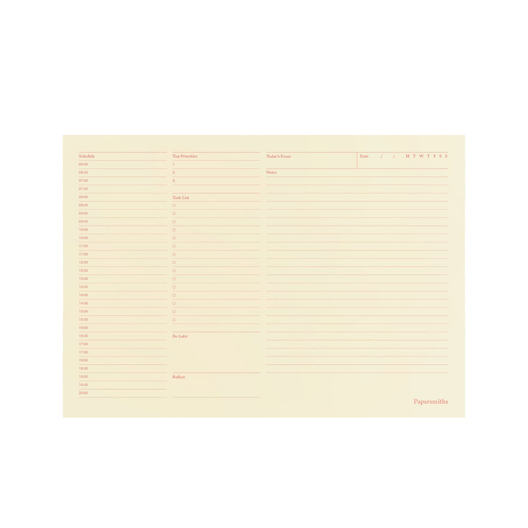 Daily Desktop Planner Pad - Butter Yellow – Papersmiths