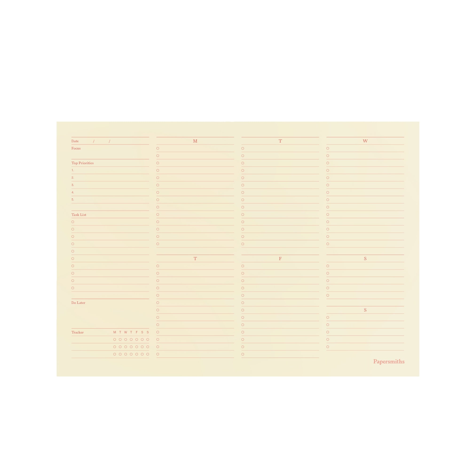 Weekly Desktop Planner Pad - Butter Yellow – Papersmiths