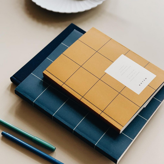 Uma Notebook | Large Dark Blue Grid Notebooks – Papersmiths