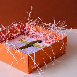 Large Gift Box - Orange with pink ribbon – Papersmiths