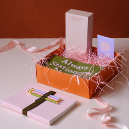 Large Gift Box - Orange with pink ribbon – Papersmiths